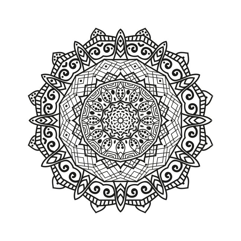 Simple Mandala Design for Coloring Vector Floral Geometric Ornamental ...
