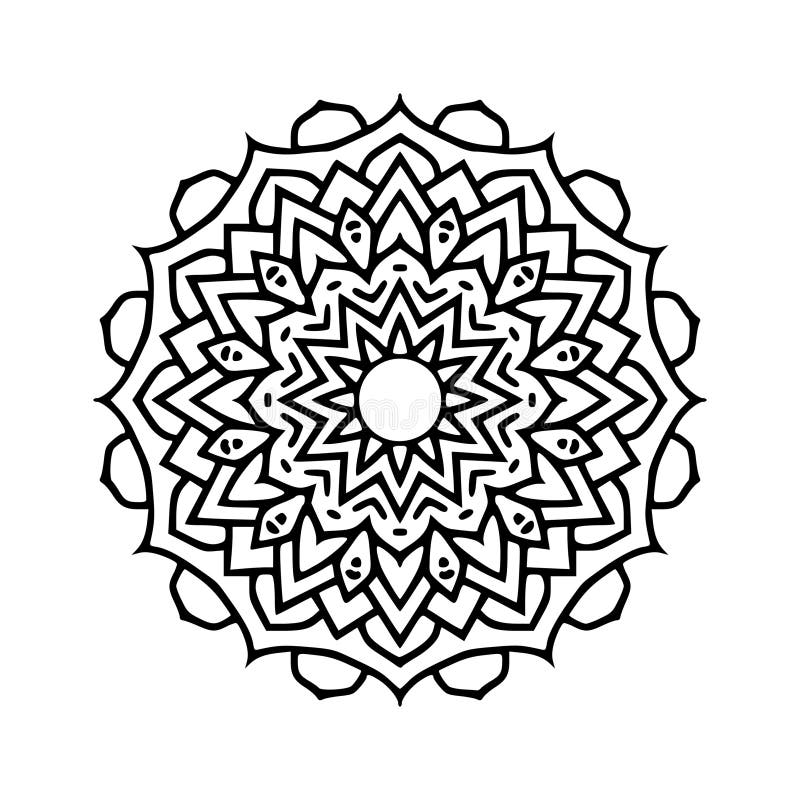 Simple Mandala Design for Coloring Vector Floral Geometric Ornamental ...