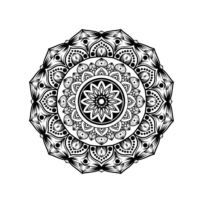 Simple Mandala Design for Coloring Vector Floral Geometric Ornamental ...