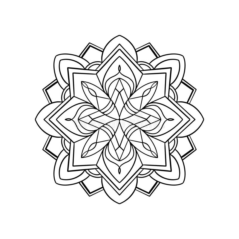 Simple Mandala Design for Coloring Vector Floral Geometric Ornamental ...