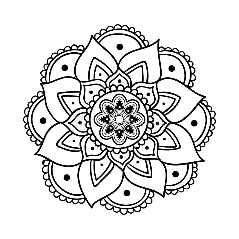 Simple Mandala Design for Coloring Vector Floral Geometric Ornamental ...