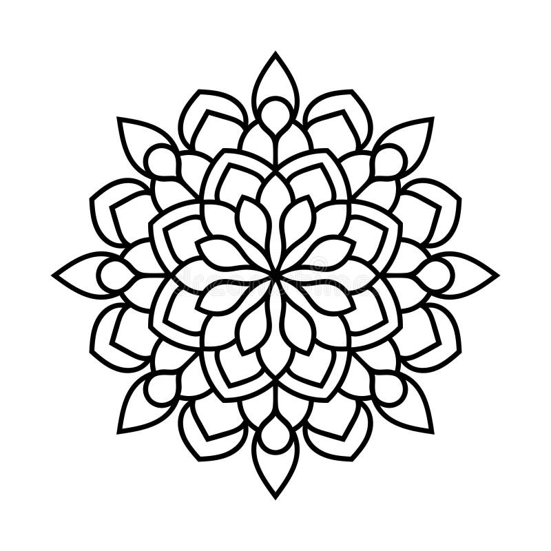 Simple Mandala Design for Coloring Vector Floral Geometric Ornamental ...