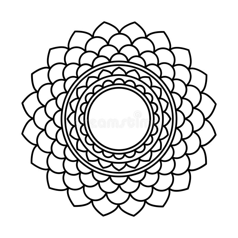 Simple Mandala Design for Coloring Vector Floral Geometric Ornamental ...