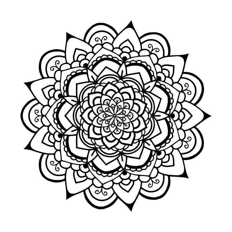 Simple Mandala Design for Coloring. Vector Floral Mandala. Geometric ...