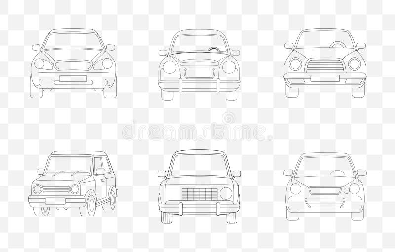 Print Comprehensive Collection of Car Line Art Vector Set for Creative ...