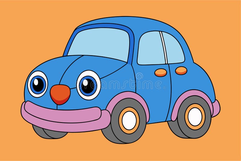 Funny Car Emoticon Vector Illustration Stock Vector - Illustration of ...