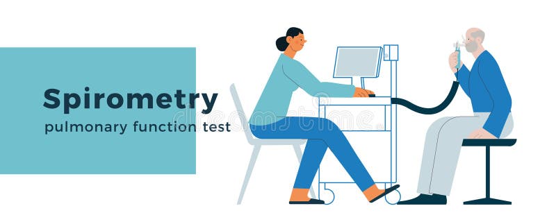 Medical Specialist with Male Patient Performs Spirometry in Laboratory ...