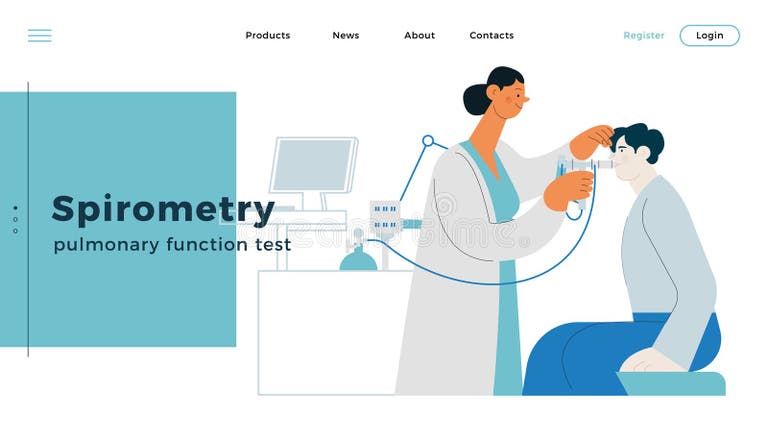 Medical Specialist Performing Spirometry on Patient in Medical Office ...