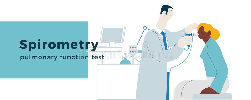 Medical Specialist Performing Spirometry on Dark Skin Tone Patient in ...