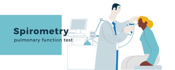 Medical Specialist Performing Spirometry on Dark Skin Tone Patient in ...