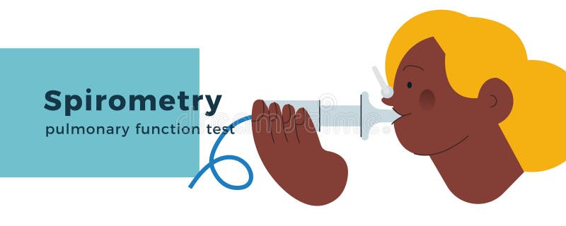 Dark Skin Tone Female Performs Pulmonary Function Test. Modern Vector ...