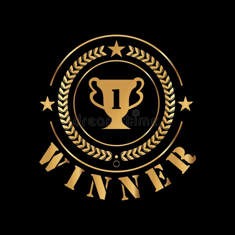 Ornament of Winning Award Championship with Golden Laurel Wreath Design ...