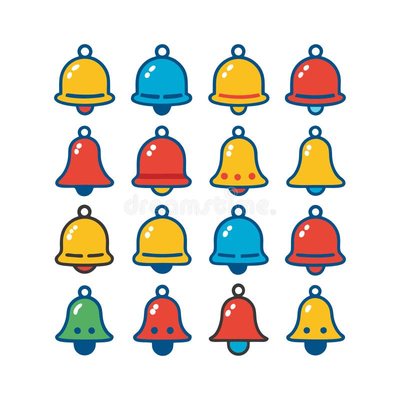 Bell Icon Set Vector Flat Design. Stock Vector - Illustration of handbell, music: 326498262