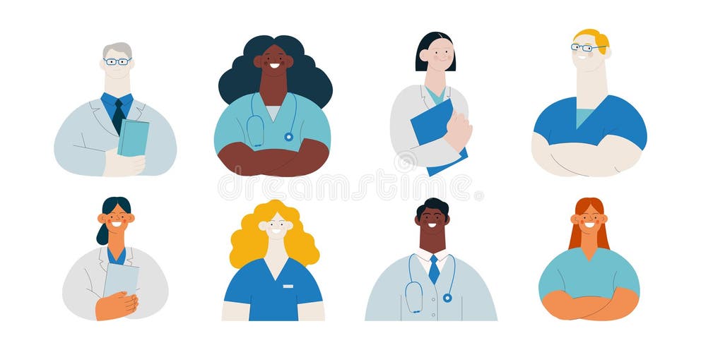 Medical Specialists. Medical Insurance. Doctors and Nurses Portraits ...