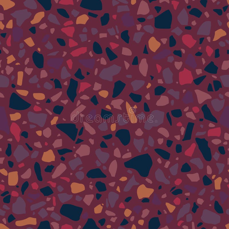 Terrazzo Flooring, Polished Stone Mosaic Floor. Pebble Maroon Pattern ...