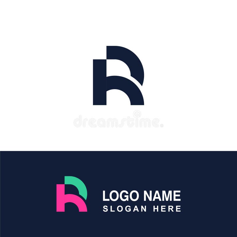 Simple and Creative Logo Graphic with R Shape. Stock Vector ...