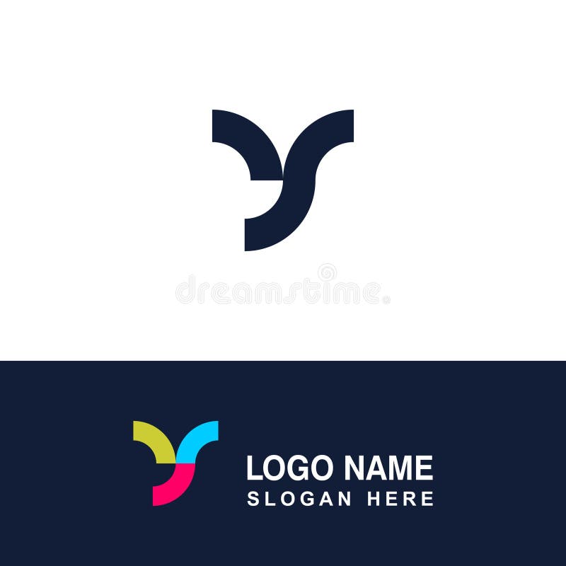 Modern Y Logo with Perfect Color Combination. Stock Illustration ...