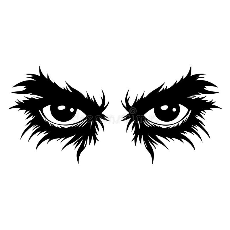 Pair of Angry Black Eyes, Illustration, Vector Stock Vector ...