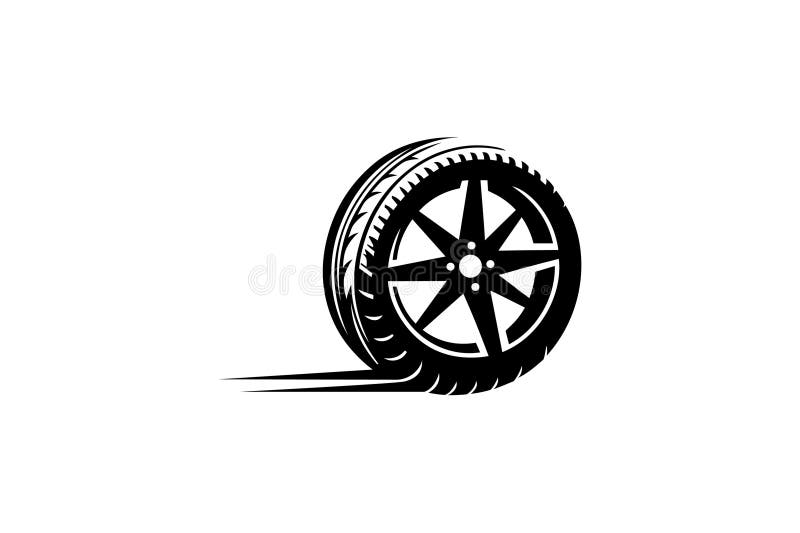 Rolling Strength Tire Vector Silhouette Stock Vector - Illustration of ...