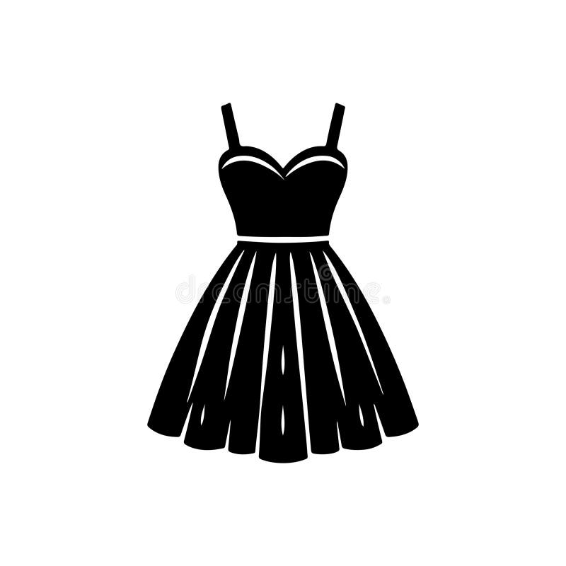 Ladies Frock Illustration Vector Silhouette Stock Vector - Illustration ...