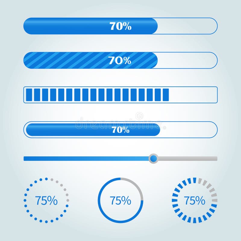 Progress Bars and Circles Vector Illustration Graphic Eps Stock ...