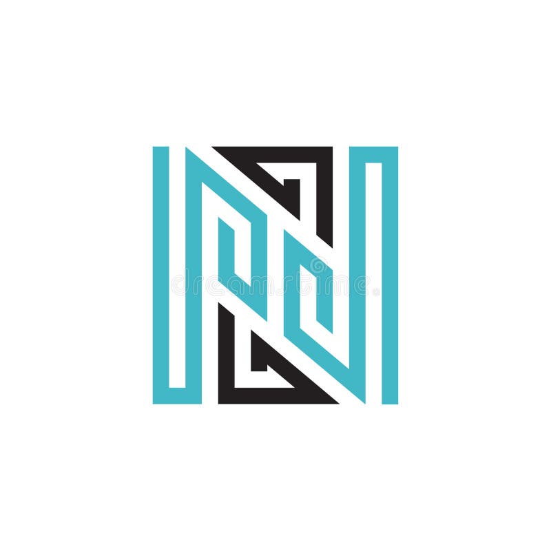 Initial Letter N Unique Logo Vector Turquise Color Stock Vector ...