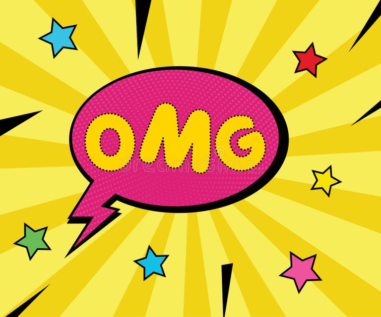 A Comic Speech Bubble with Expression Text OMG. OMG Text Vector ...