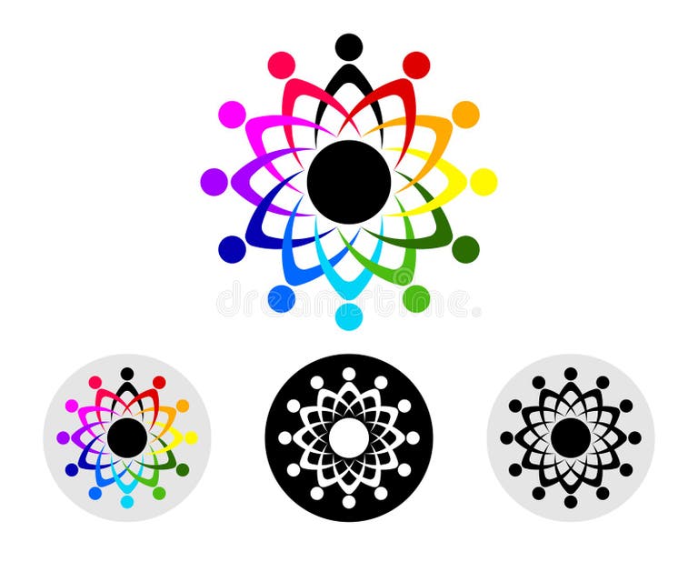 Coloured Community Care Logo with Human Icons, Social Network, Team ...