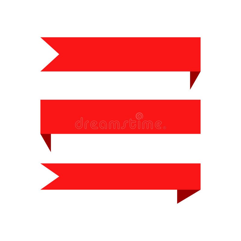 Red Ribbon. Decoration and Celebration Vector. Ribbon Icon Image ...