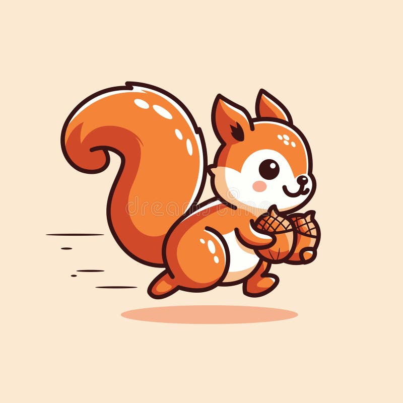 Vector Illustration of Cute Running Squirrels Stock Vector ...