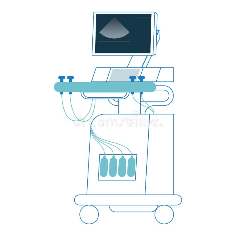 Ultrasonography Scanner. Medical Equipment. Modern Flat Vector Concept ...