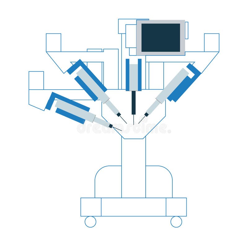 Robotic Surgical Assisted System. Medical Equipment. Modern Vector ...