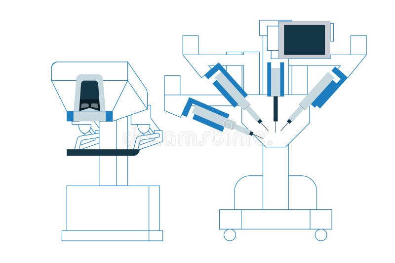 Robotic Surgical Assisted System. Medical Equipment. Female Medical ...