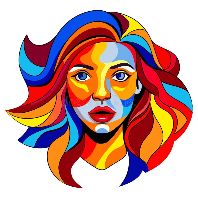 Abstract Portrait of a Woman S Face Vector Design Stock Vector ...
