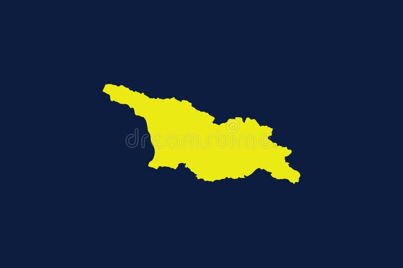Yellow Map Isolated on Dark Blue Background of the Country Georgia ...