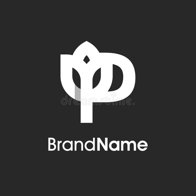 Stylish Initial P Tulip Flower Logo Stock Vector - Illustration of ...