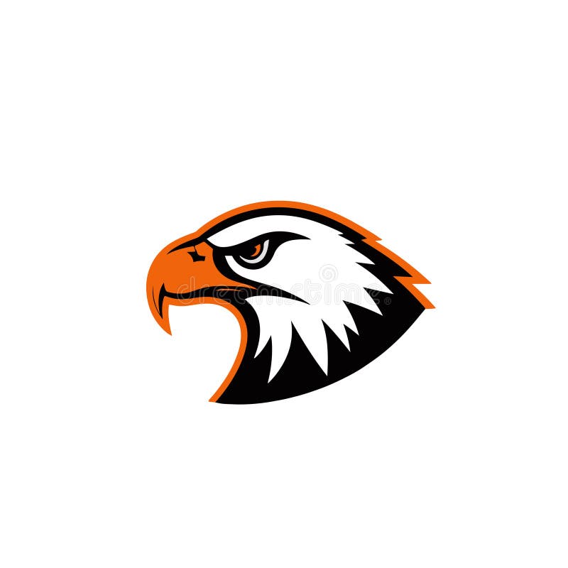 Striking Eagle Head Vector Logo in Black, White, and Orange Stock ...