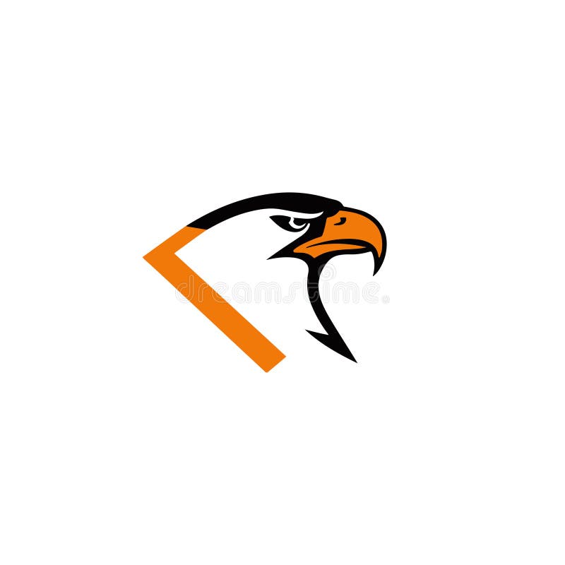 Striking Eagle Head Vector Logo in Black, White, and Orange Stock ...