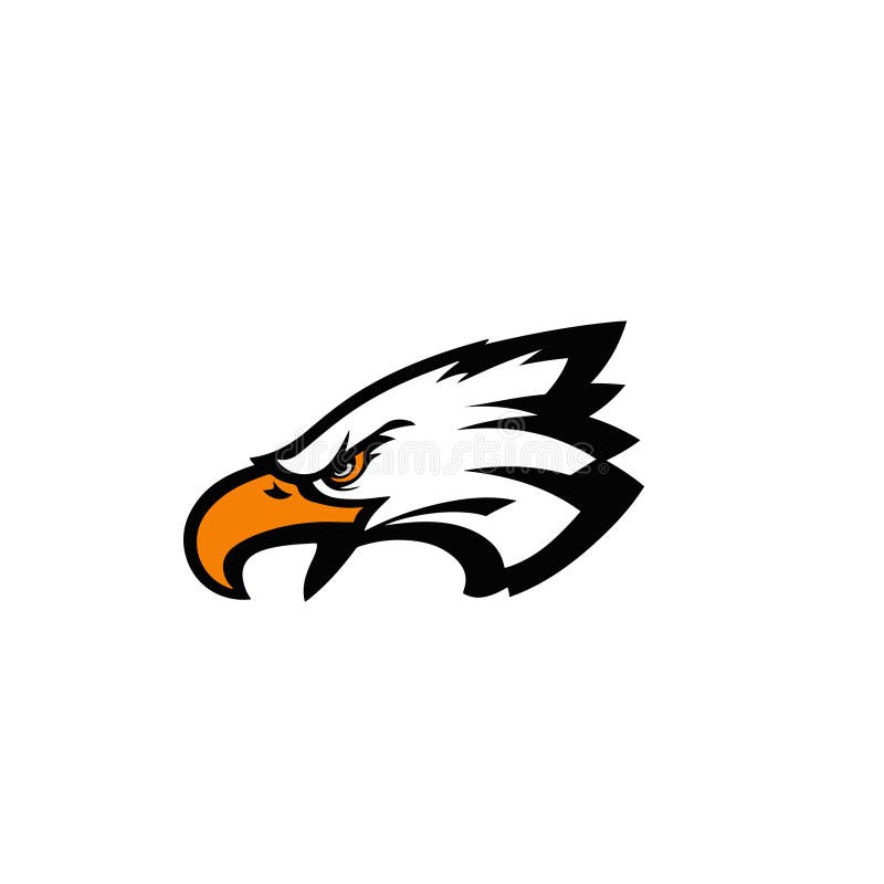 Striking Eagle Head Vector Logo in Black, White, and Orange Stock ...
