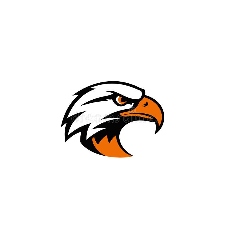 Striking Eagle Head Vector Logo in Black, White, and Orange Stock ...
