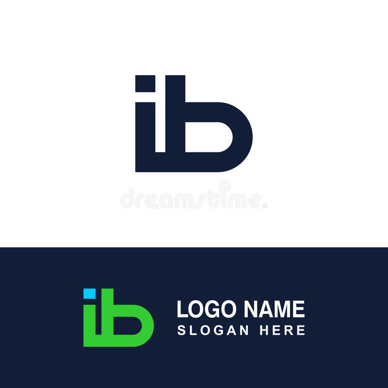 Simple IB Combination Logo Template. Stock Vector - Illustration of ...