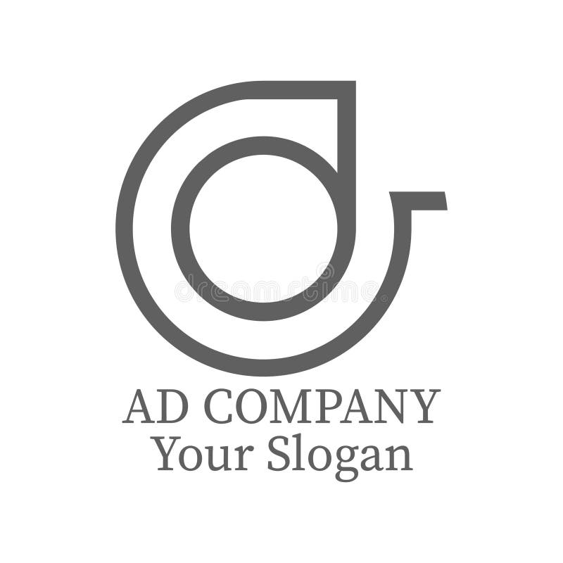 Creative Modern Abstract Letter AD Sign Symbol in Grey Stock ...