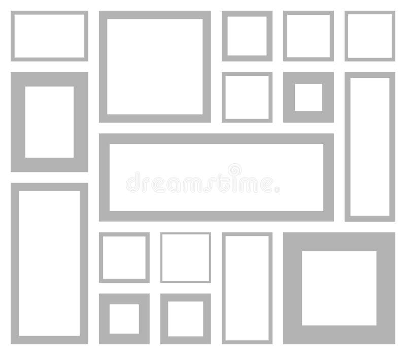 Photo Frames Set. Mood Board Grid. Scrapbook Layout. College Background ...