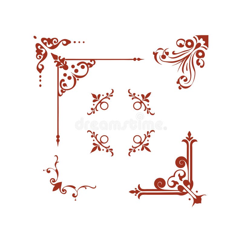 Vintage Frame Ornaments Designs Vector Illustration. Stock Illustration ...