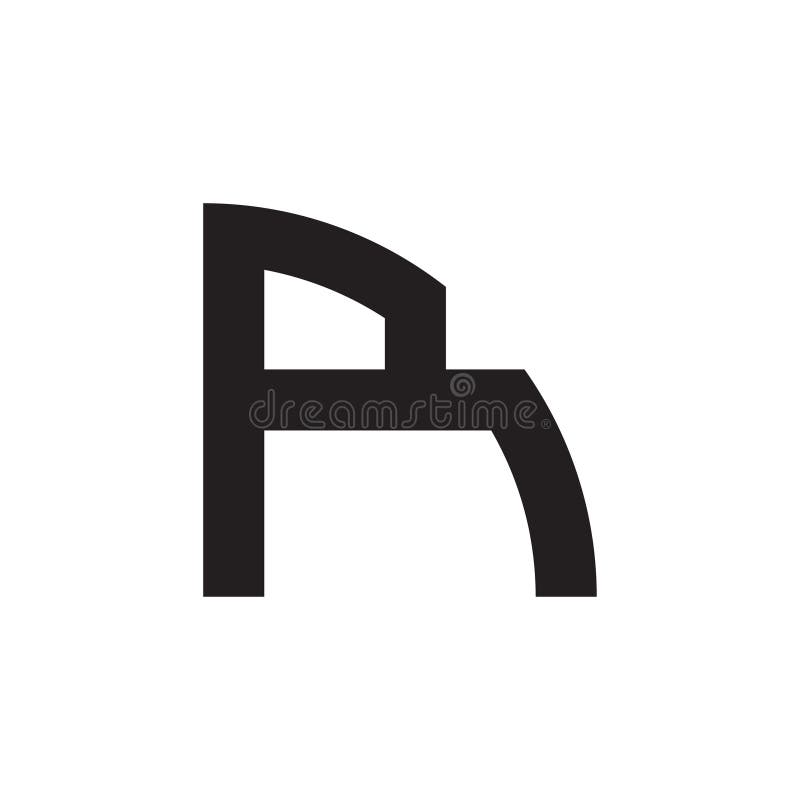 Initial Letter R Quarter Circle Logo Black Color Stock Illustration ...