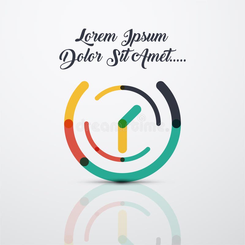 Clock with Reflection Quote about Time Stock Illustration ...