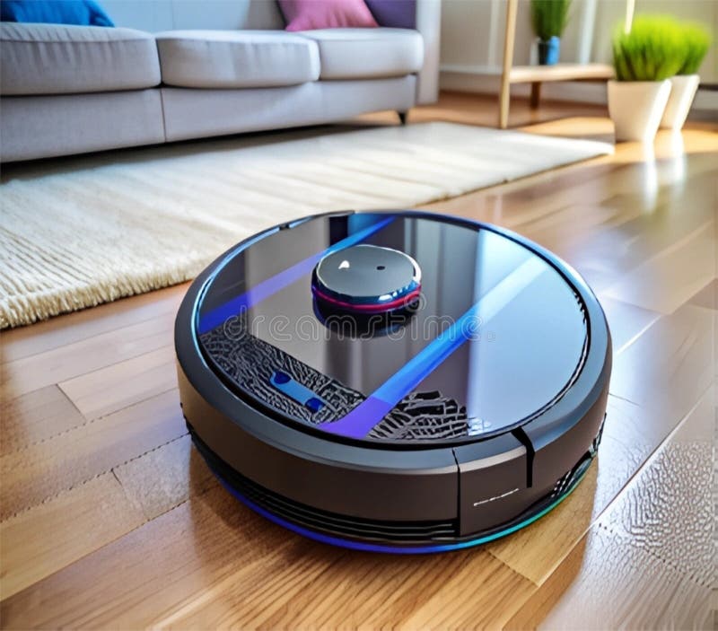 Robot Vacuum Cleaners for Smart Home. Stock Illustration - Illustration ...