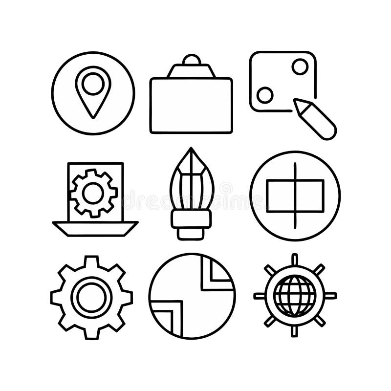 Set of Vector Application Icons Illustration. Stock Vector ...