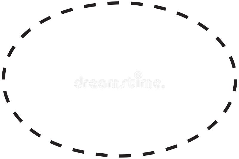 Geometric Oval Shape Element with Dashed Lines, Concentric Circle ...