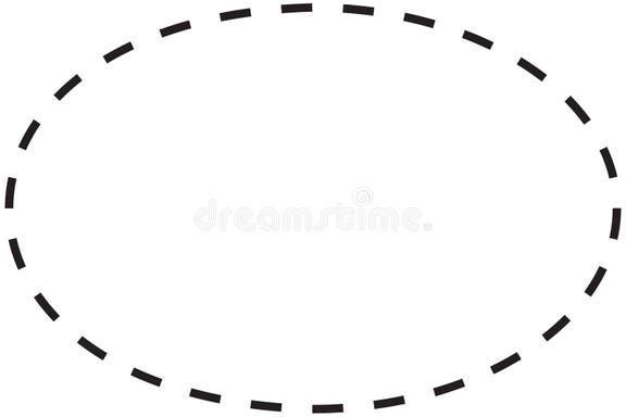 Geometric Oval Shape Element with Dashed Lines, Concentric Circle ...